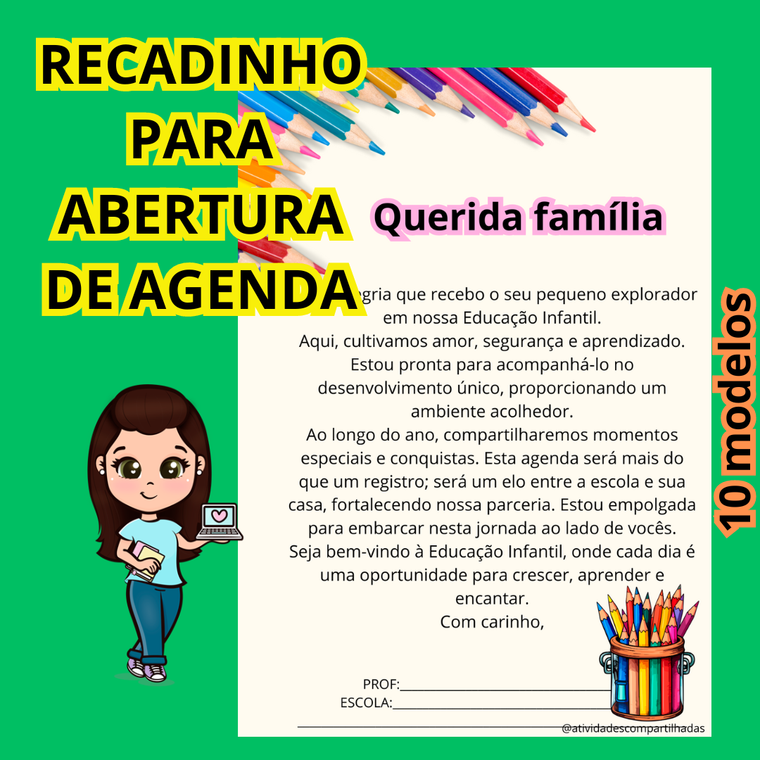 Recado para abertura de agenda – Loja Atividades compartilhadas – Por ...